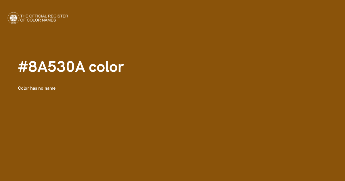 Vincent's Copper Brown color - #8A530A - The Official Register of Color ...