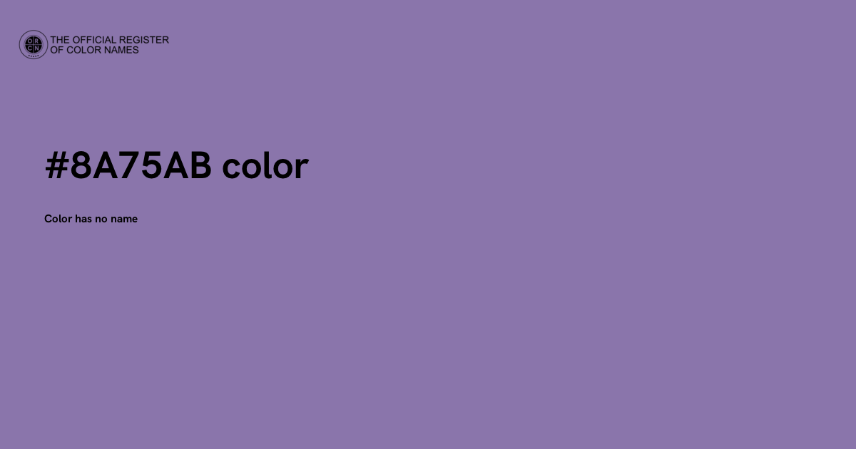 Color #8A75AB - The Official Register of Color Names