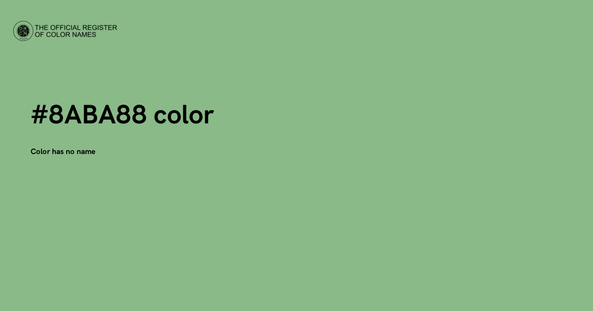 Color #8ABA88 - The Official Register of Color Names