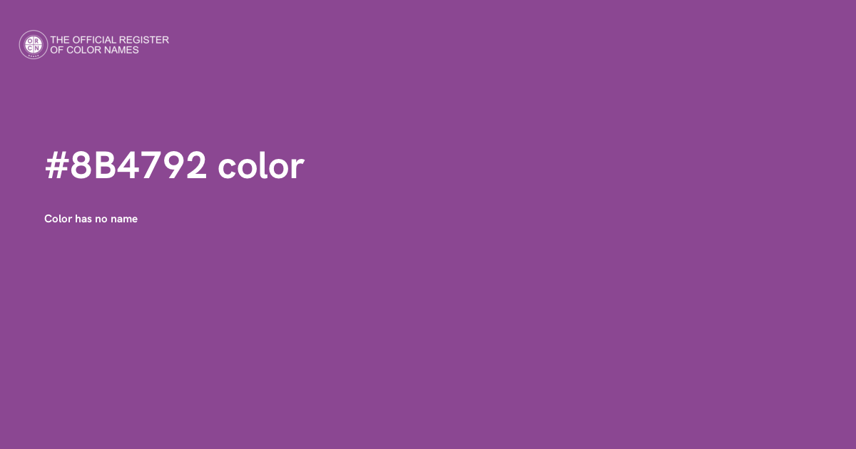 Cher violet color - #8B4792 - The Official Register of Color Names
