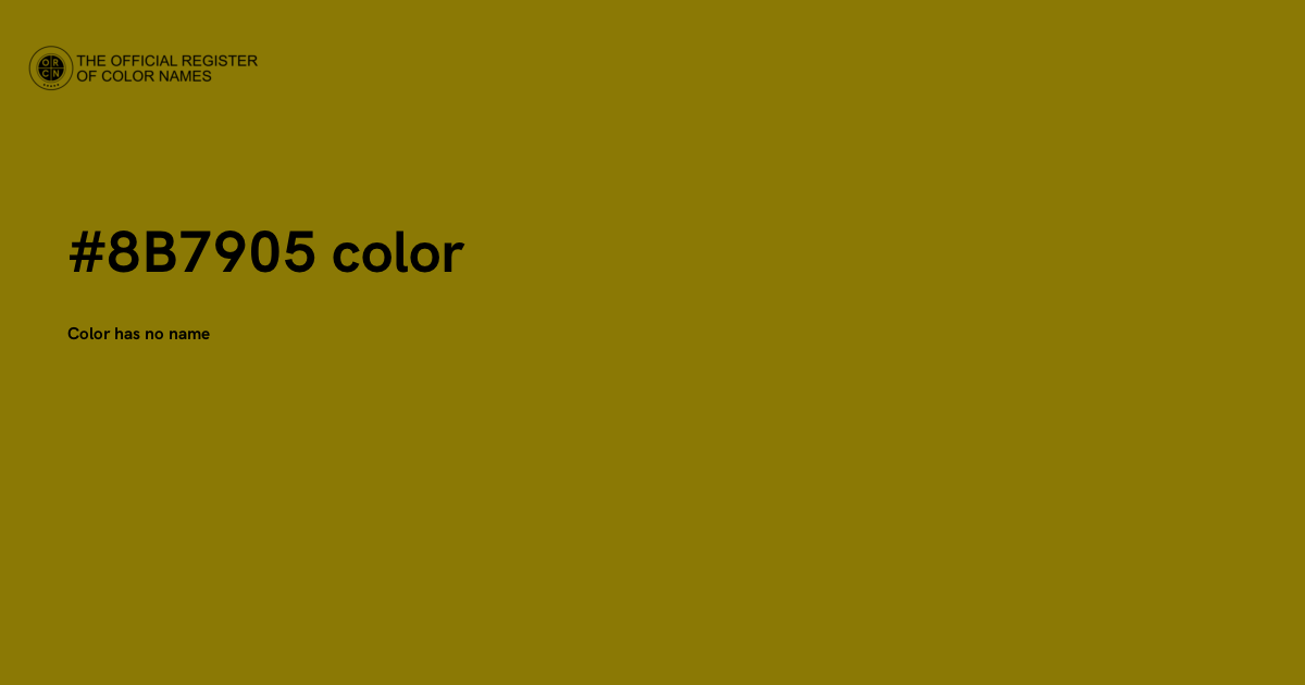 Color #8B7905 - The Official Register of Color Names