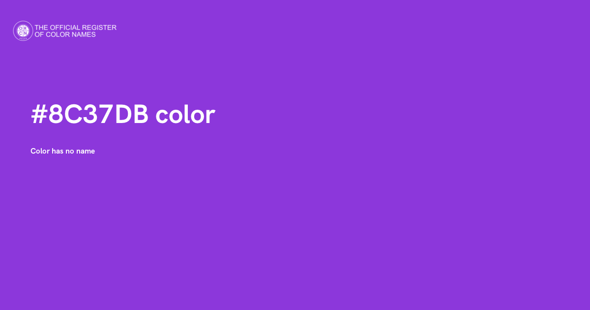 Color #8C37DB - The Official Register of Color Names