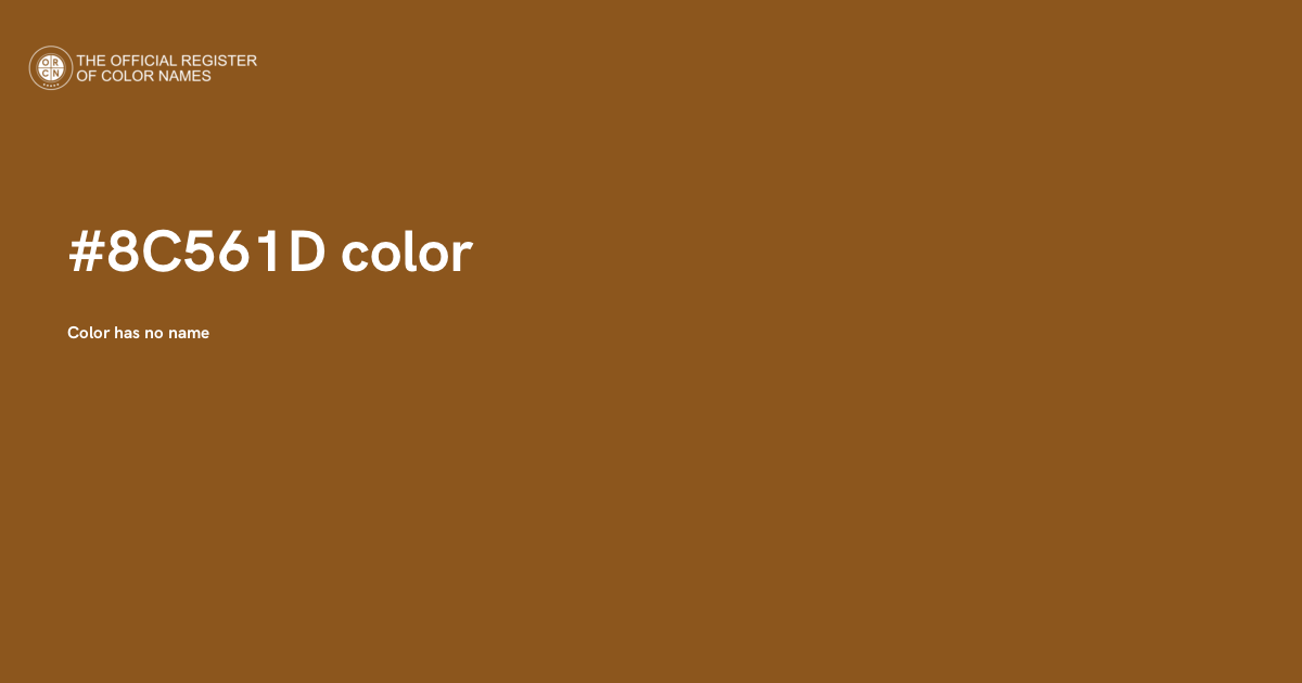 Color #8C561D - The Official Register of Color Names