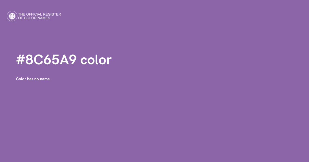 Color #8C65A9 - The Official Register of Color Names