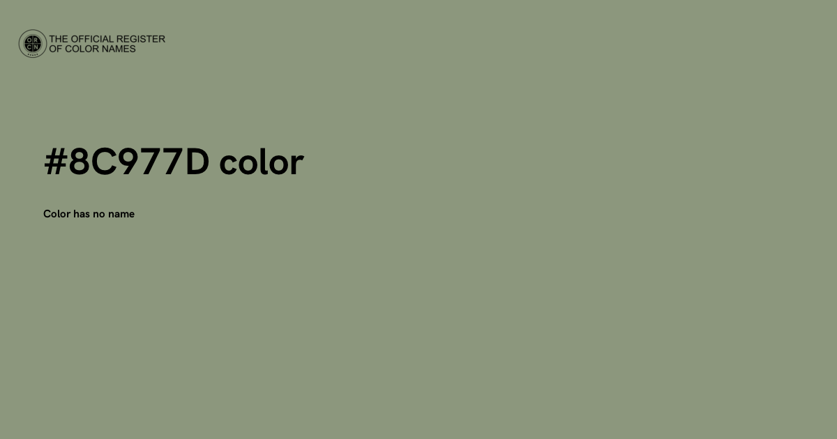 Color #8C977D - The Official Register of Color Names