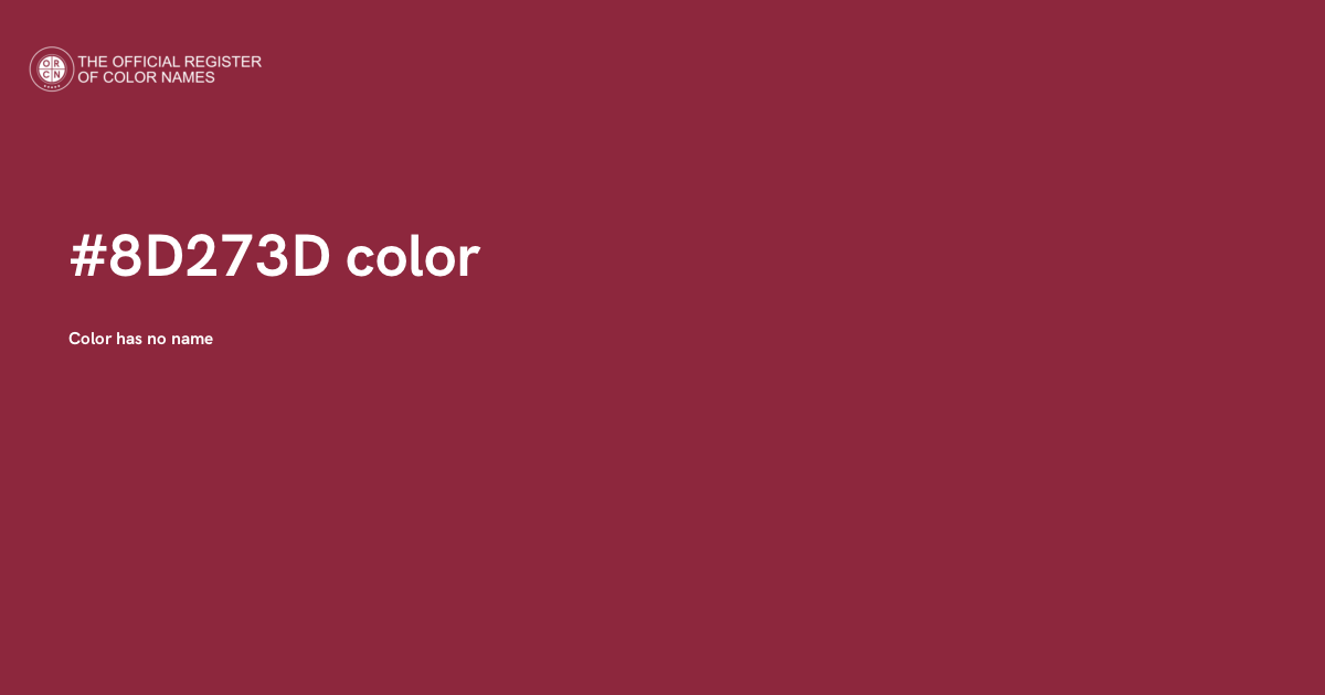 Color #8D273D - The Official Register of Color Names