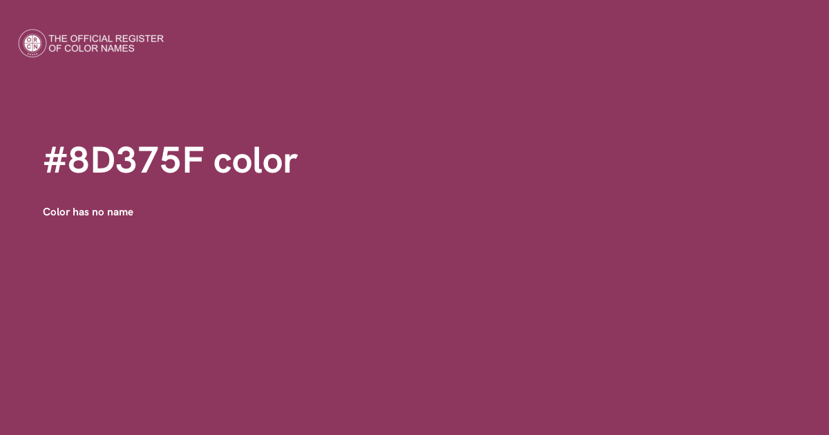 Color #8D375F - The Official Register of Color Names