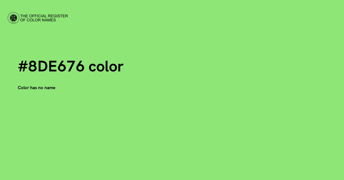 Color #8DE676 - The Official Register of Color Names