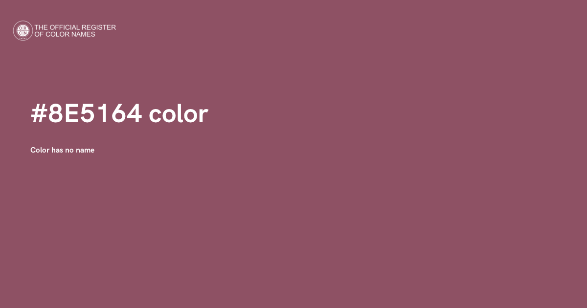 Cannon Pink color - #8E5164 - The Official Register of Color Names