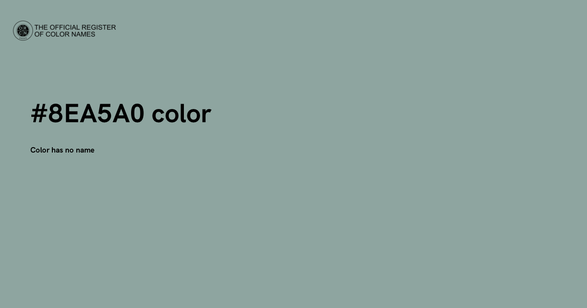 Boulevard color - #8EA5A0 - The Official Register of Color Names