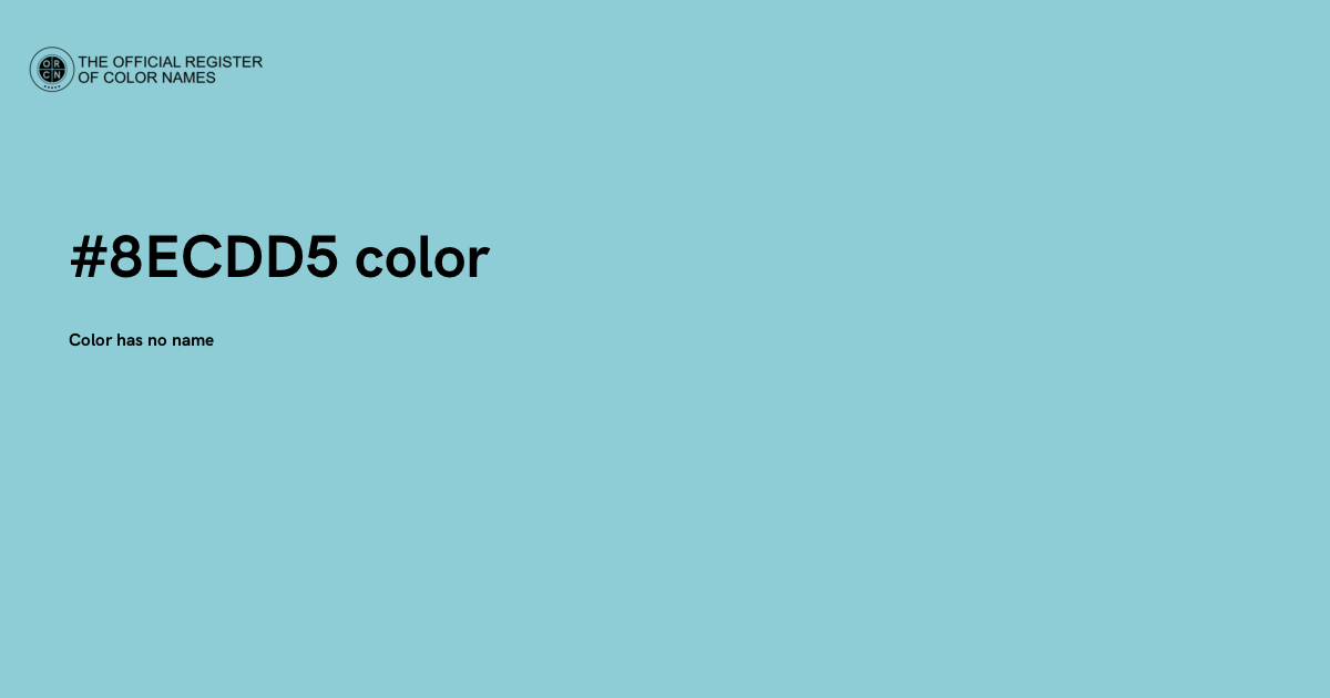 Color #8ECDD5 - The Official Register of Color Names