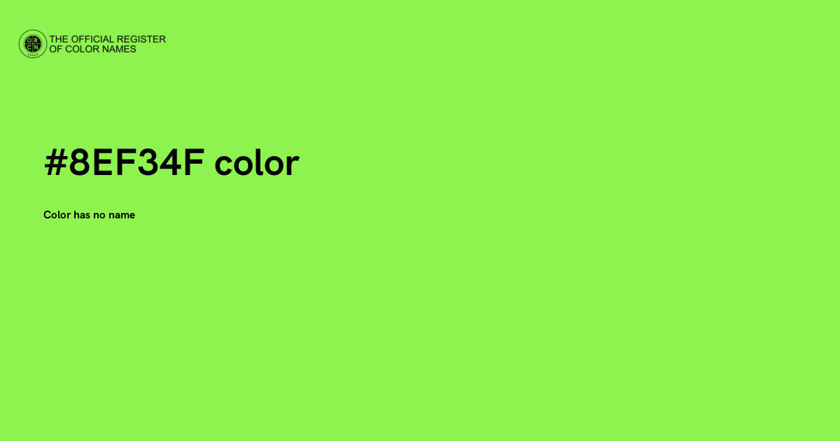 4G GREEN color - #8EF34F - The Official Register of Color Names