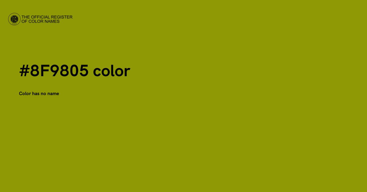 Baby Poop Green color - #8F9805 - The Official Register of Color Names