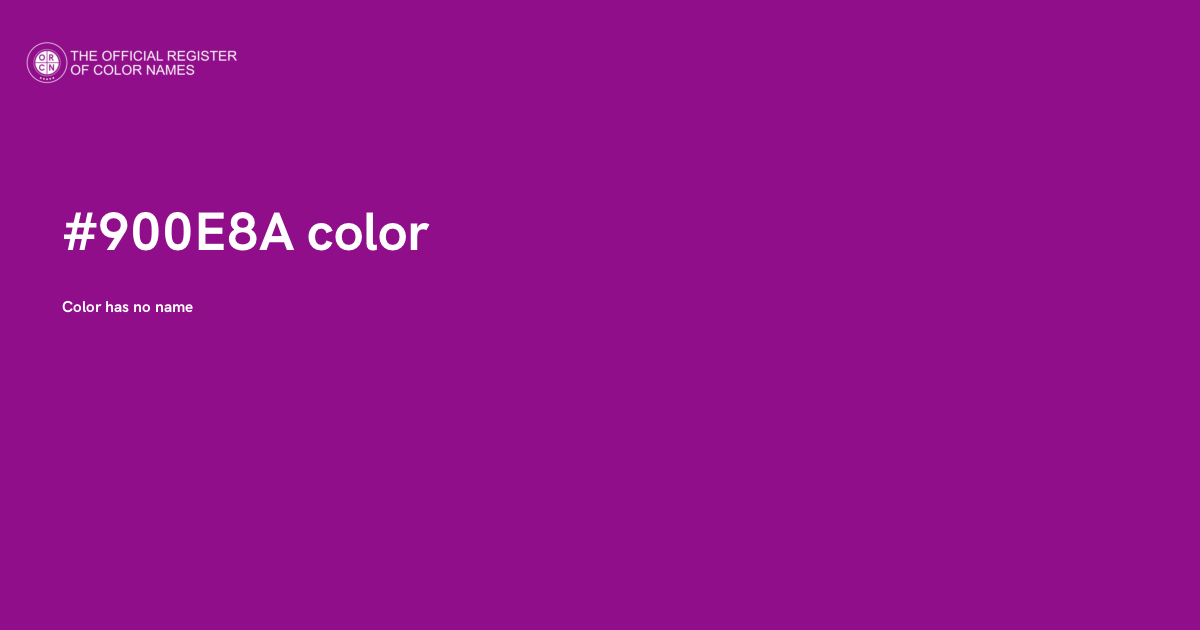 Color #900E8A - The Official Register of Color Names