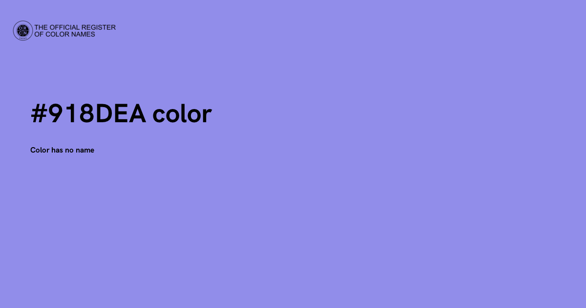 Color #918DEA - The Official Register of Color Names