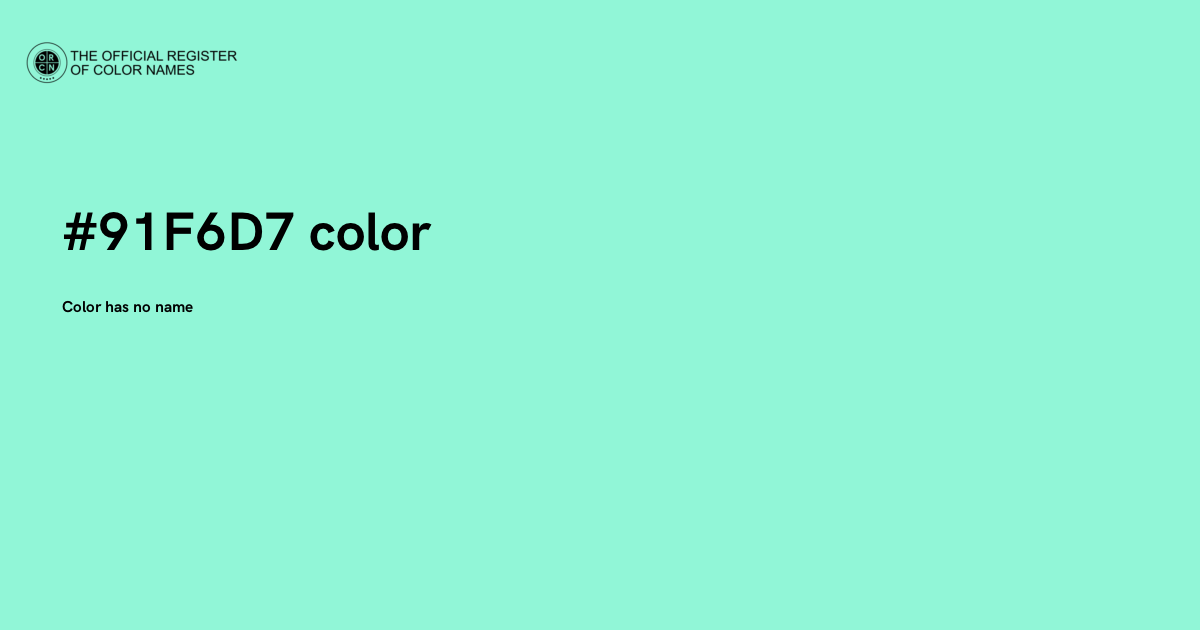 Color #91F6D7 - The Official Register of Color Names