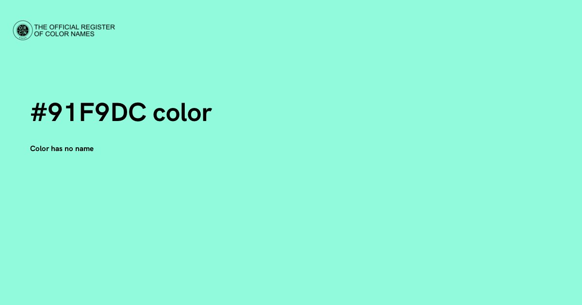 Color #91F9DC - The Official Register of Color Names