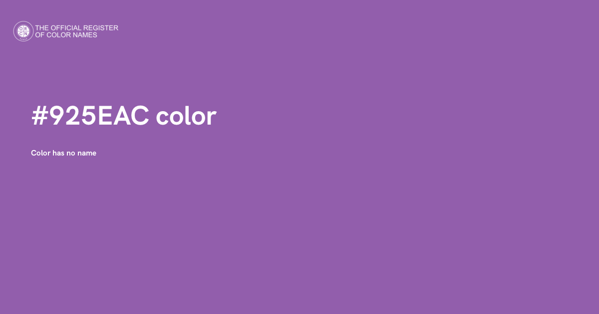 Color #925EAC - The Official Register of Color Names