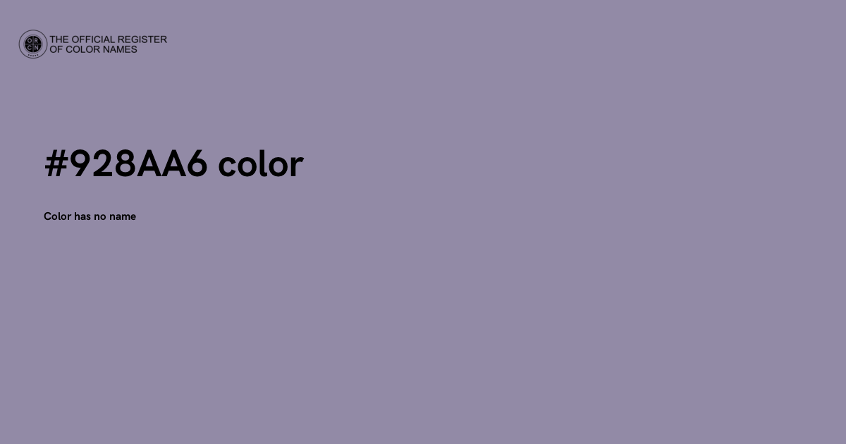 Color #928AA6 - The Official Register of Color Names