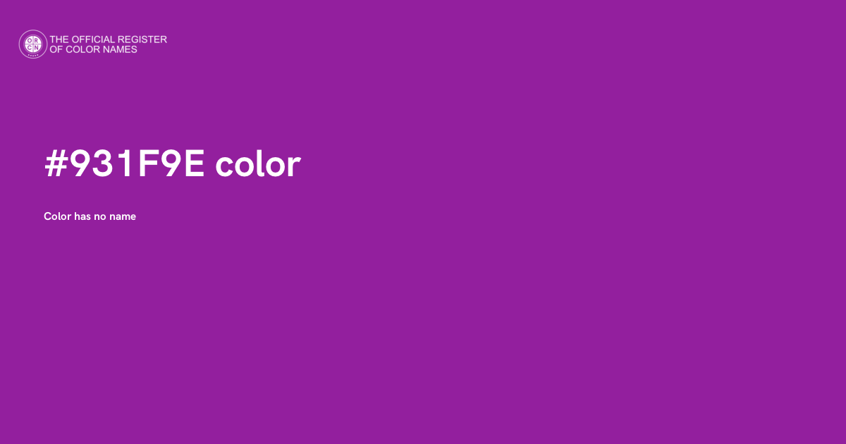 Color #931F9E - The Official Register of Color Names