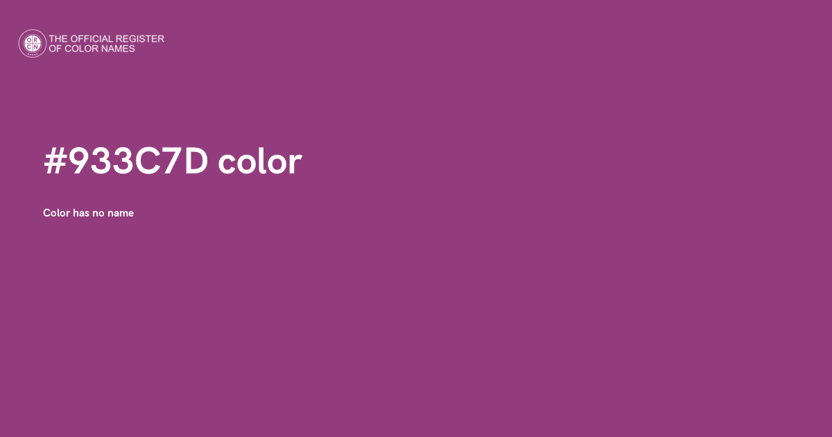 Color #933C7D - The Official Register of Color Names