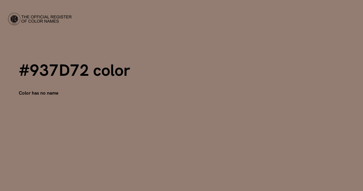Color #937D72 - The Official Register of Color Names