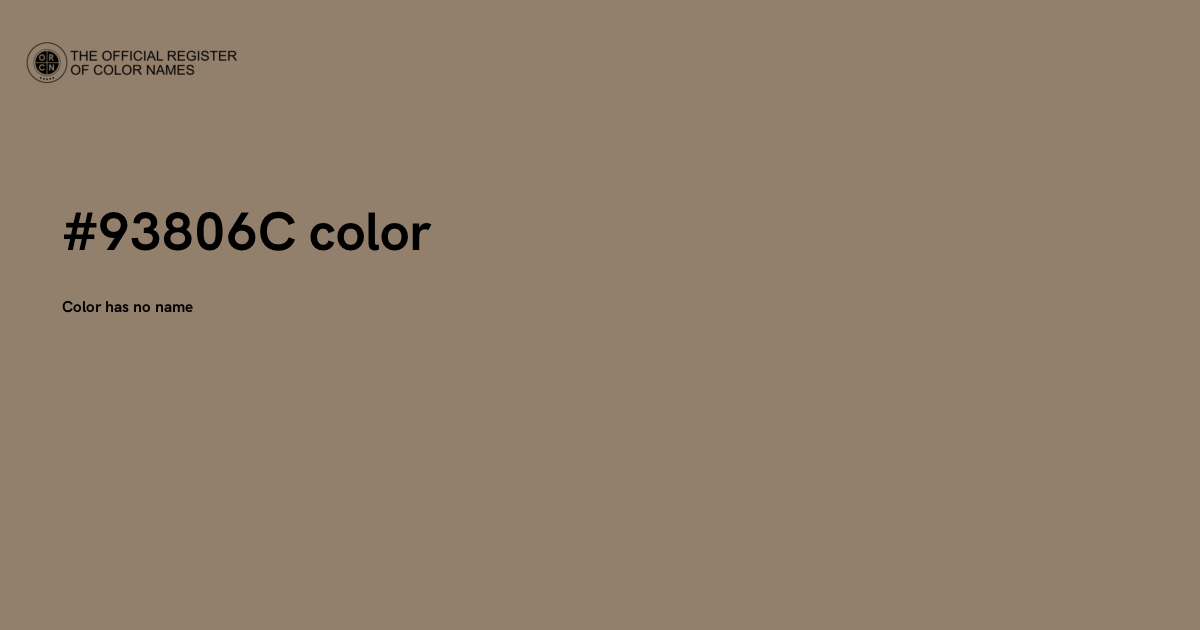 Double Malta color - #93806C - The Official Register of Color Names