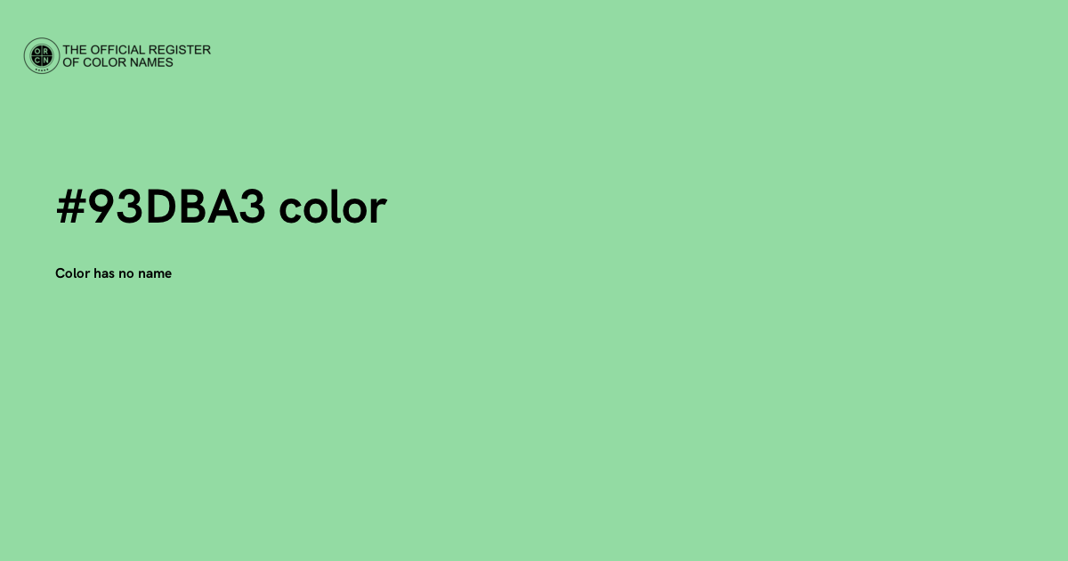 Color #93DBA3 - The Official Register of Color Names