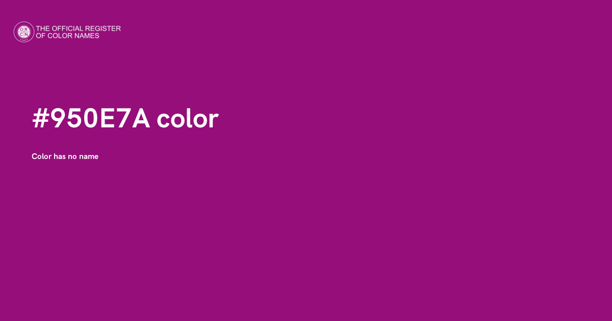 Color #950E7A - The Official Register of Color Names