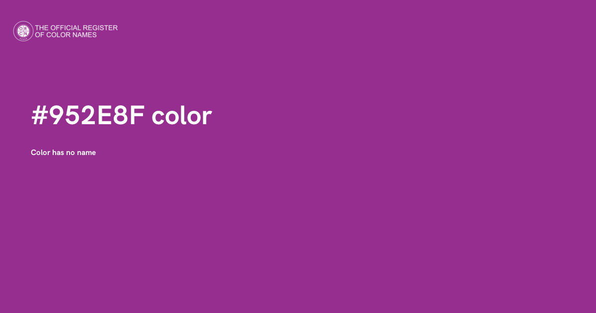 Warm Purple color - #952E8F - The Official Register of Color Names