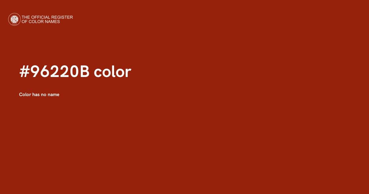 Color #96220B - The Official Register of Color Names