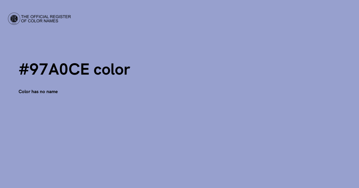Stratosphere color - #97A0CE - The Official Register of Color Names
