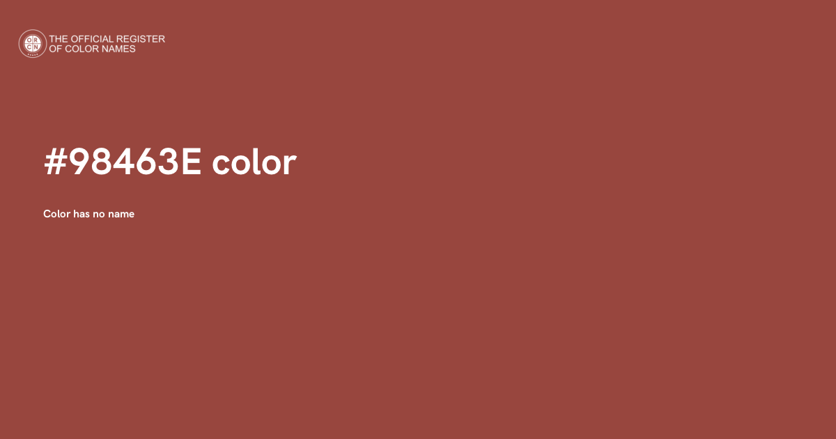 Fusion color - #98463E - The Official Register of Color Names
