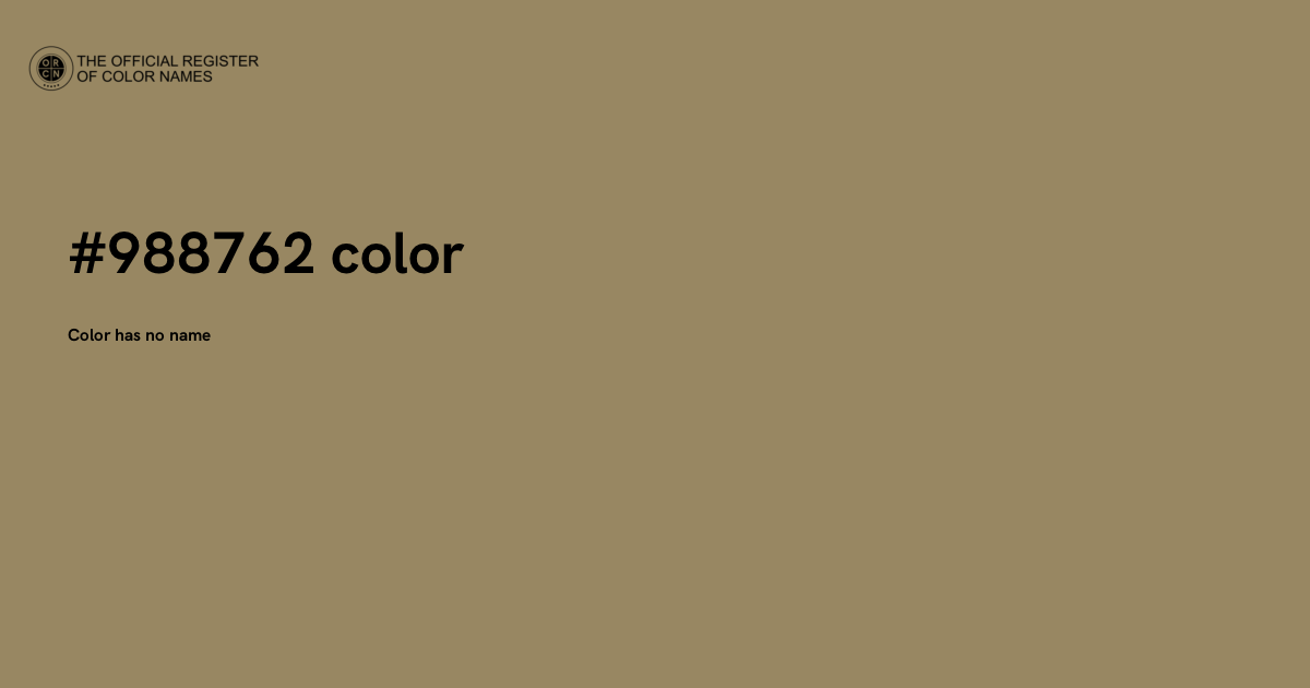 Mojito color - #988762 - The Official Register of Color Names