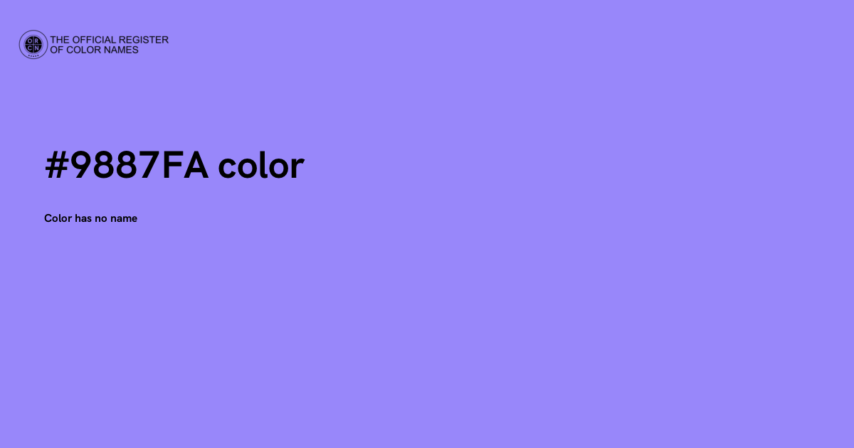 Color #9887FA - The Official Register of Color Names