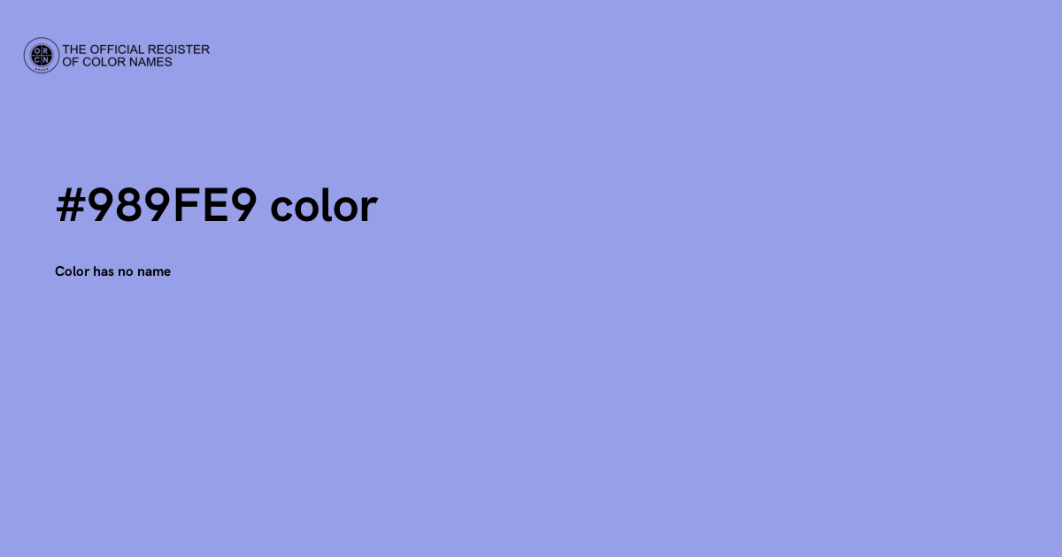Color #989FE9 - The Official Register of Color Names