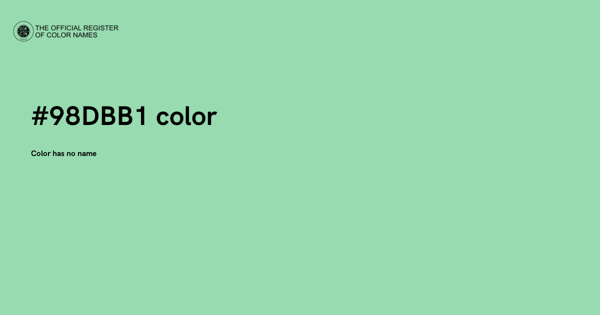 Color #98DBB1 - The Official Register of Color Names