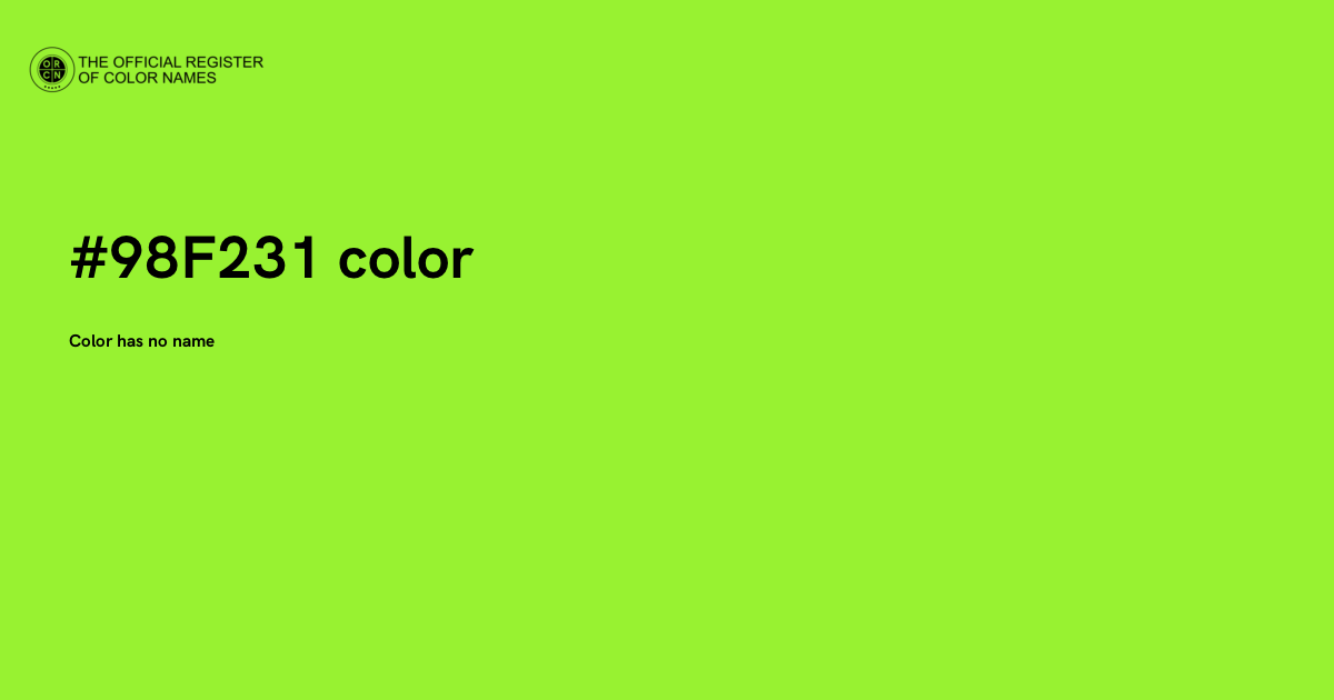 Color #98F231 - The Official Register of Color Names