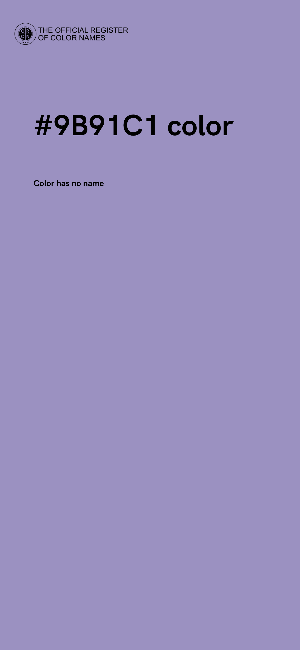 Color #9B91C1 - The Official Register of Color Names