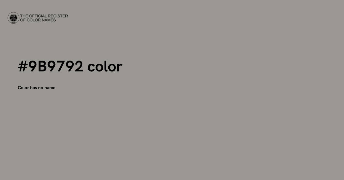 Color #9B9792 - The Official Register of Color Names