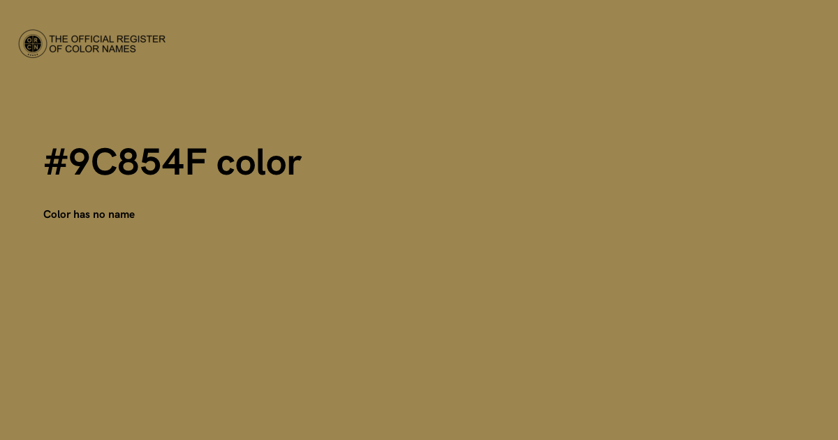 Color #9C854F - The Official Register of Color Names