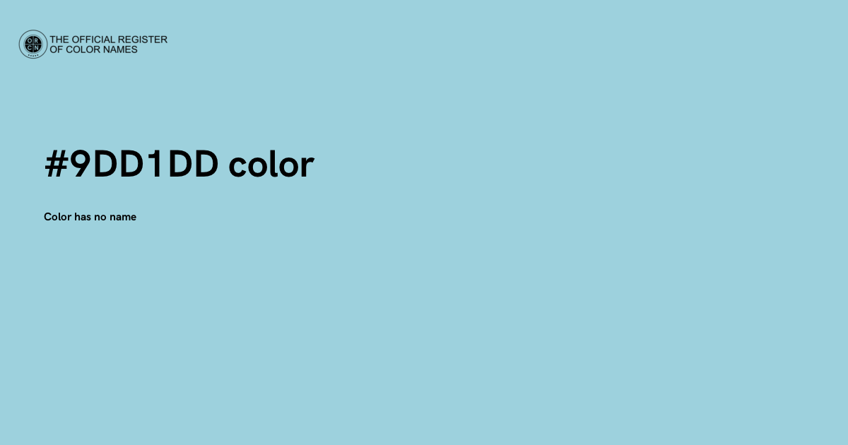 Color #9DD1DD - The Official Register of Color Names