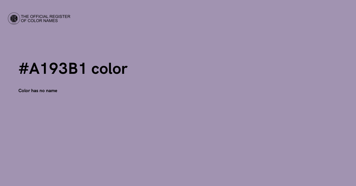 Color #A193B1 - The Official Register of Color Names
