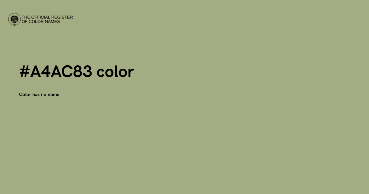 Color #A4AC83 - The Official Register of Color Names