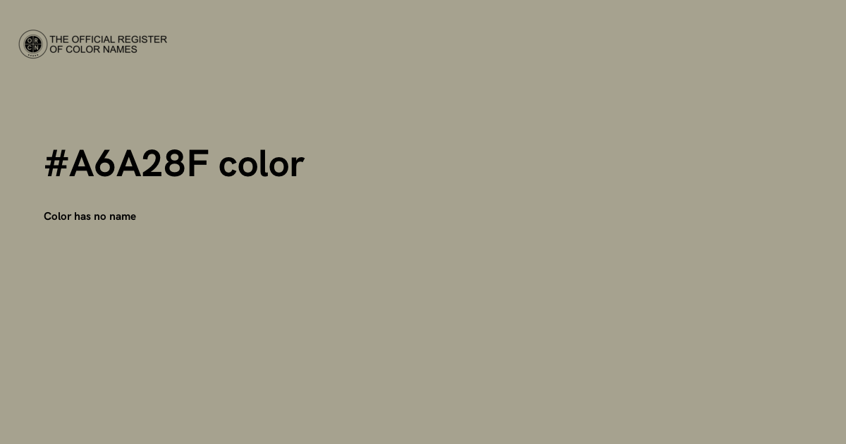 Treetops color - #A6A28F - The Official Register of Color Names