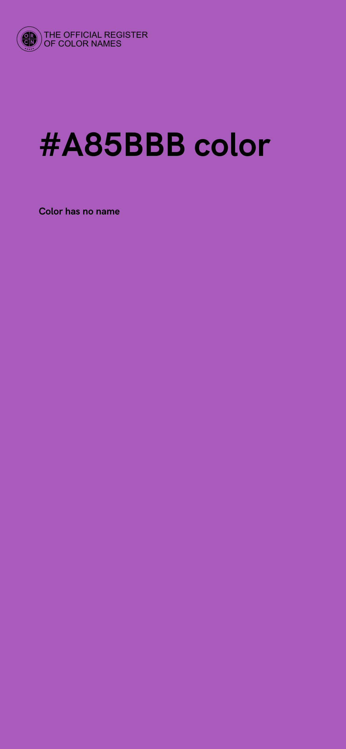 Color #A85BBB - The Official Register of Color Names