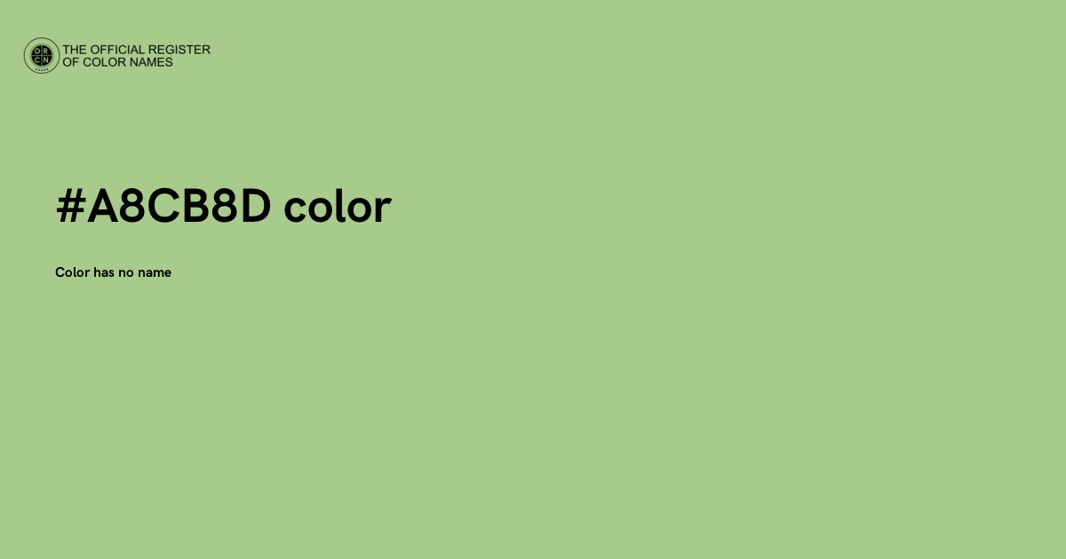 Sprout Pine color - #A8CB8D - The Official Register of Color Names