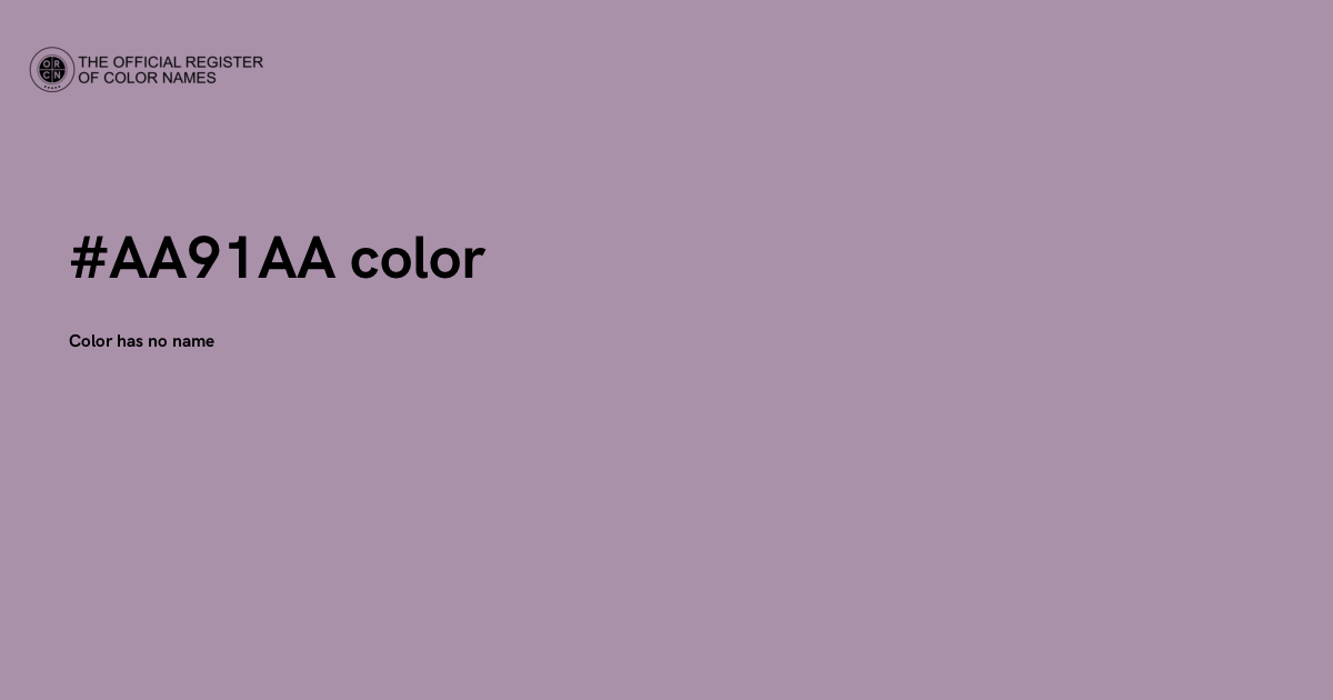 Color #AA91AA - The Official Register of Color Names