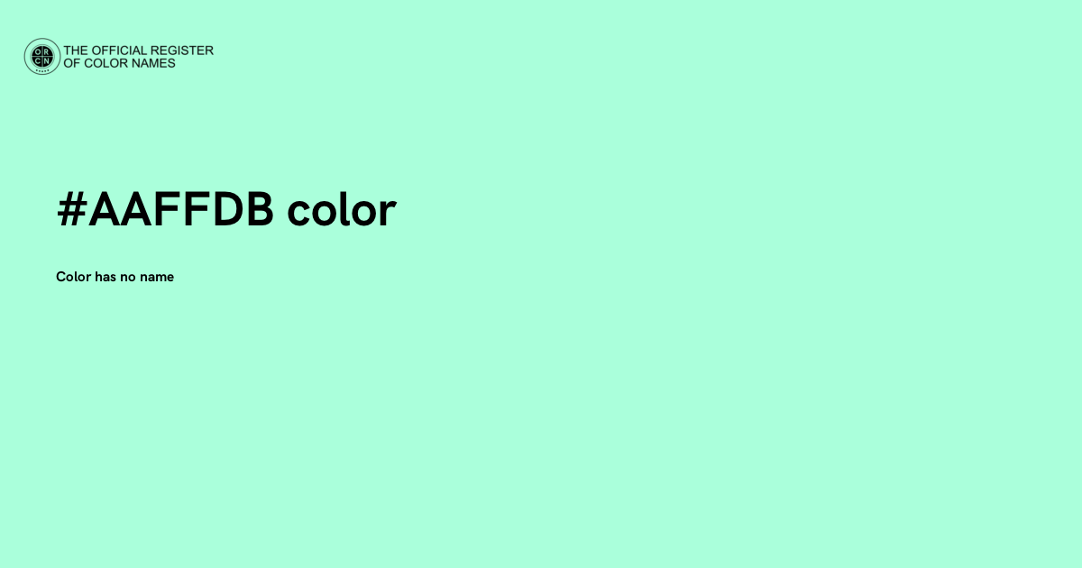 Color #AAFFDB - The Official Register of Color Names