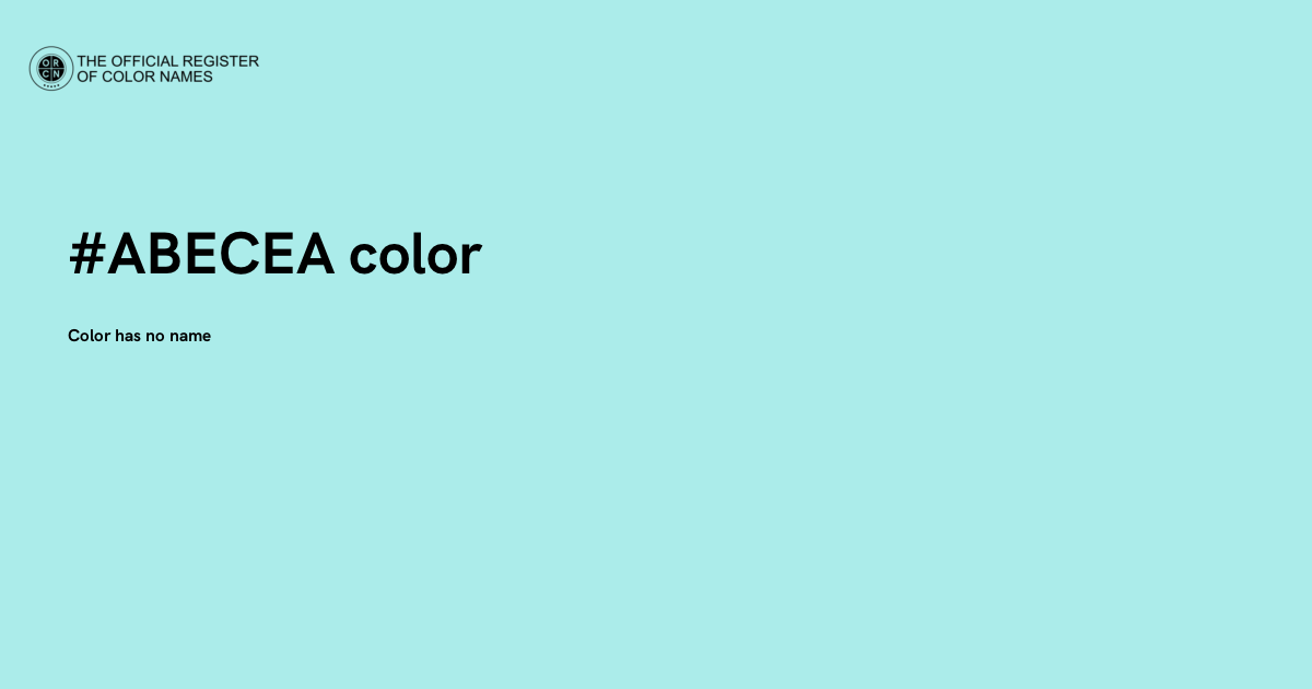 Color #ABECEA - The Official Register of Color Names